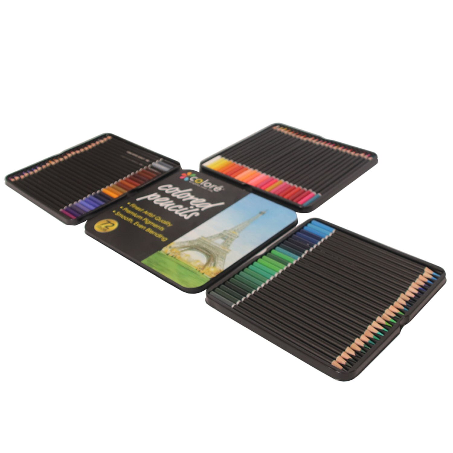 72 Colored Painting Pencils with Iron Box Vibrant ... – Vicedeal