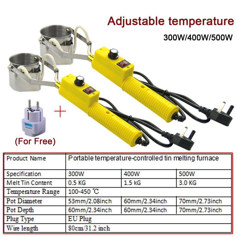 300W/400W/500W Portable Solder Pot Tin Melting Fur... – Vicedeal