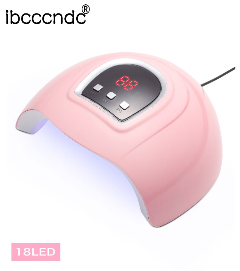 Ibcccndc 54W Nail Lamp LED UV Lamp Pink Auto Nail ... – Grandado