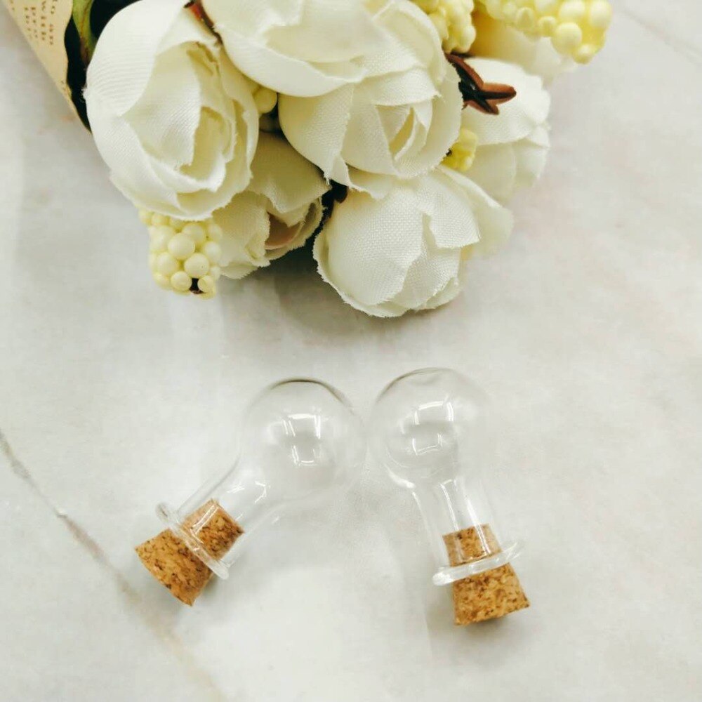 20pcs/lot Bulb Shape Mini Glass Bottles Jars with ... – Grandado