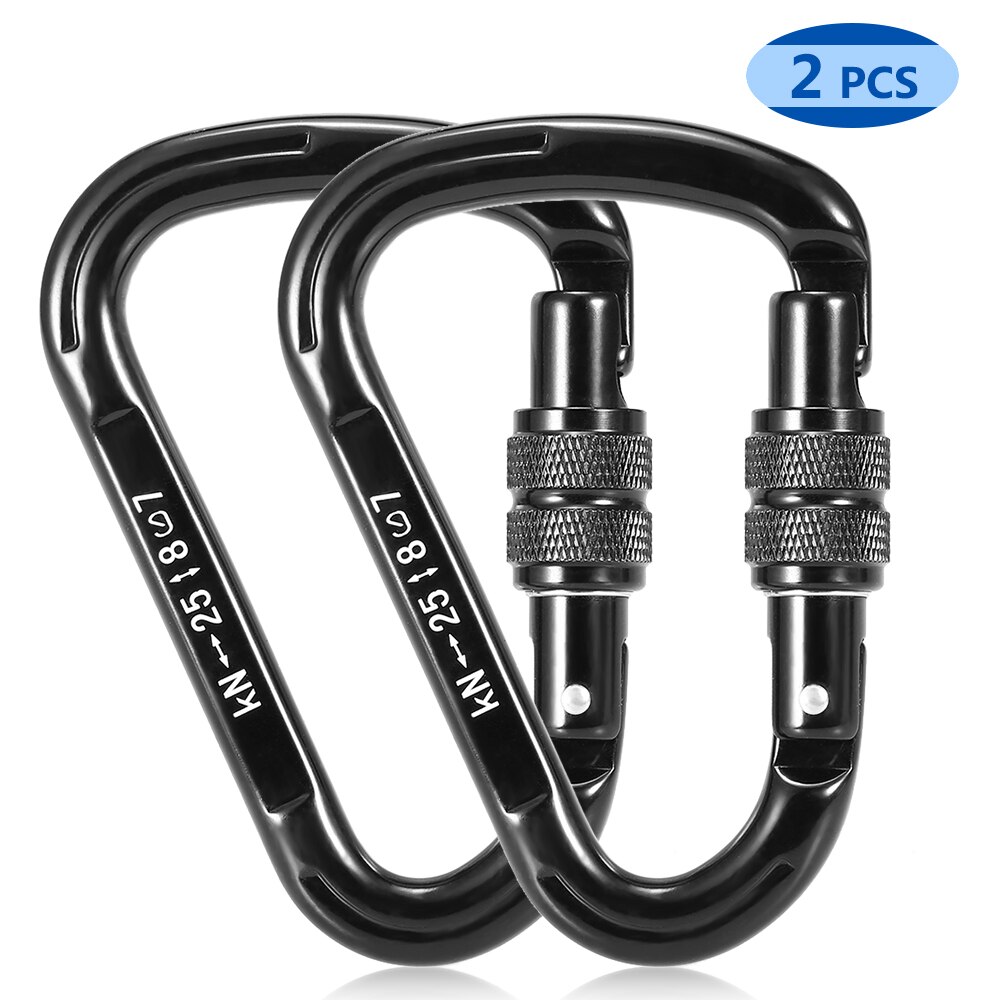 2 Pack 25KN Carabiner Screw Locking Gate Carabiner... – Grandado