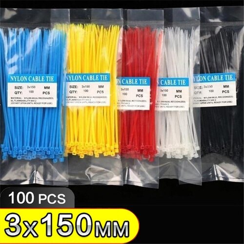 Zwart-witte zelfborgende kabelbinder 3 * 150 nylon... – Grandado