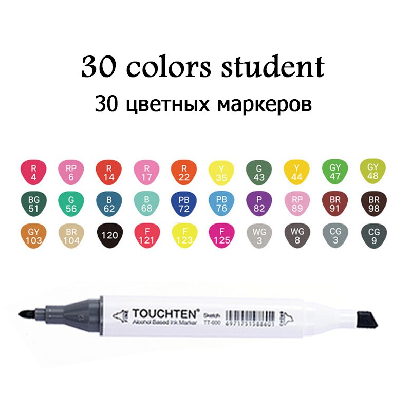 30/60/80/168 Colors Dual Tip Markers Pen Set Alcoh... – Grandado