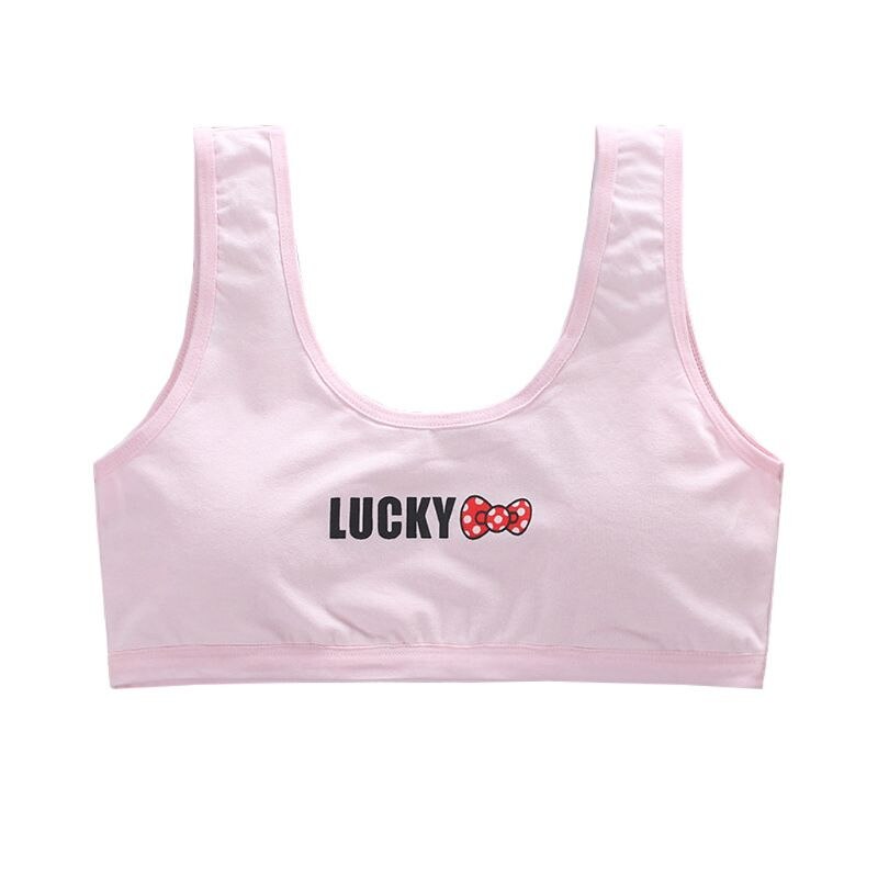 Girl Racerback Cotton Sport Training Bra Letter Pr... – Grandado