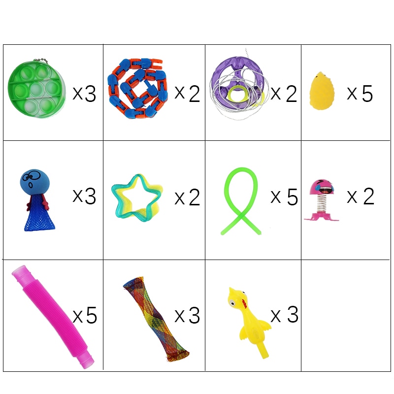 35 Packs Sensory Fidget Squeeze Pop Toys Set Birth... – Grandado