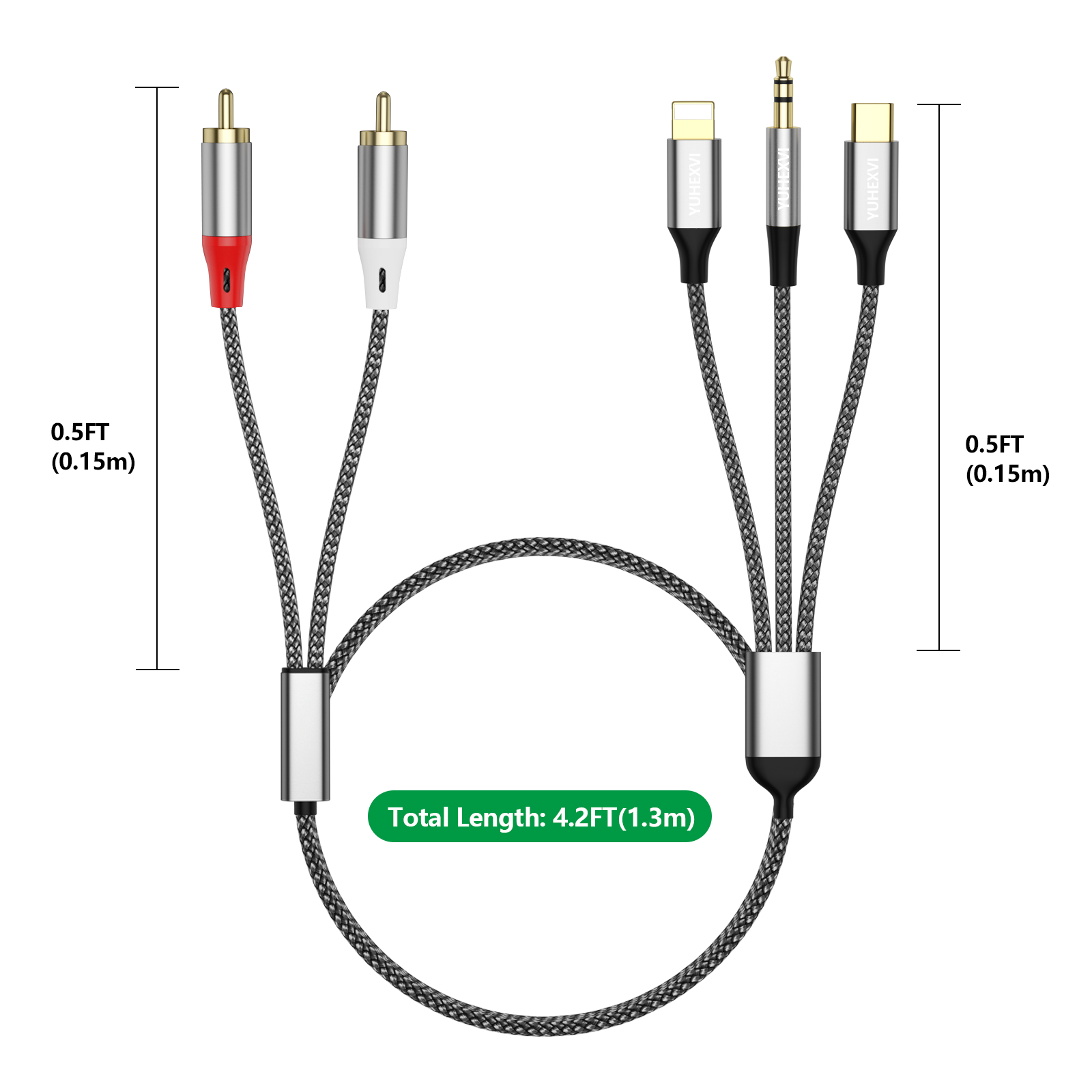 3 en 1 a rca kabel adapter auxiliary de audio 3,5 ... – Vicedeal
