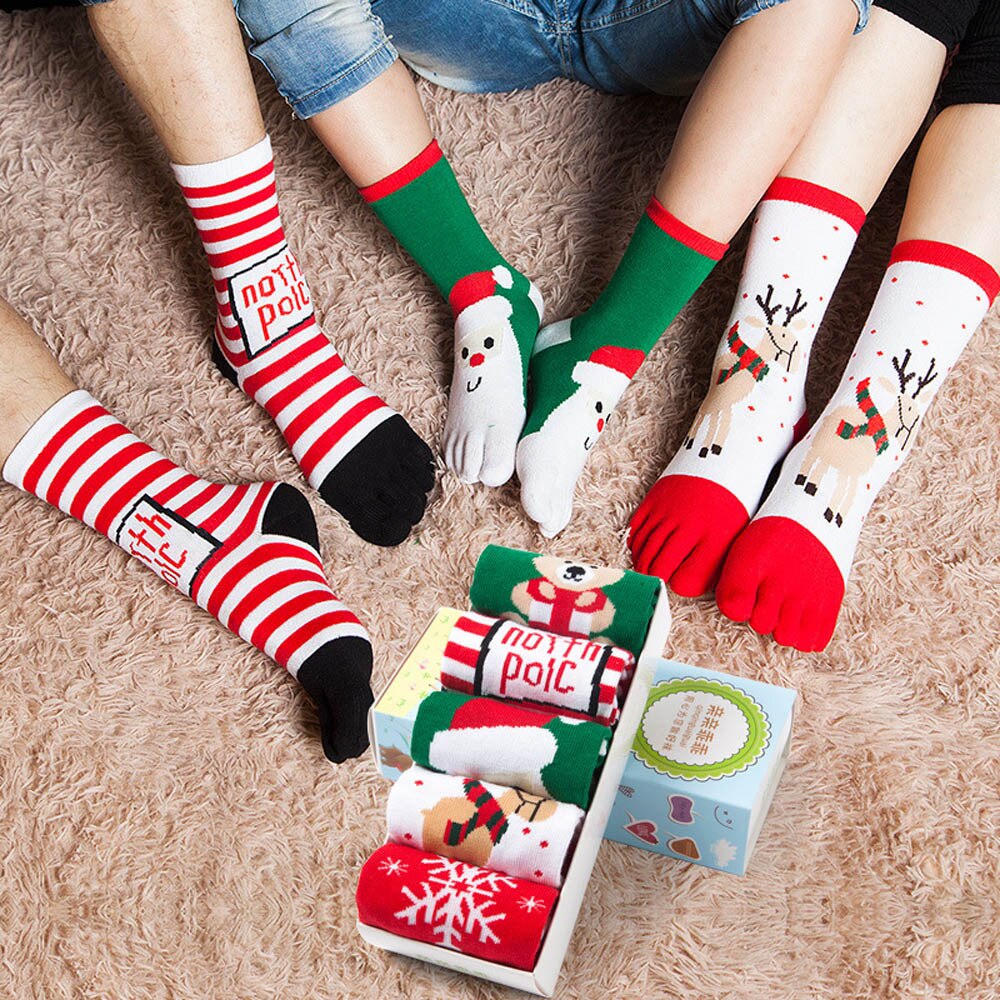 Women Christmas Sock Funny Cartoon Printed Toe Soc... – Vicedeal