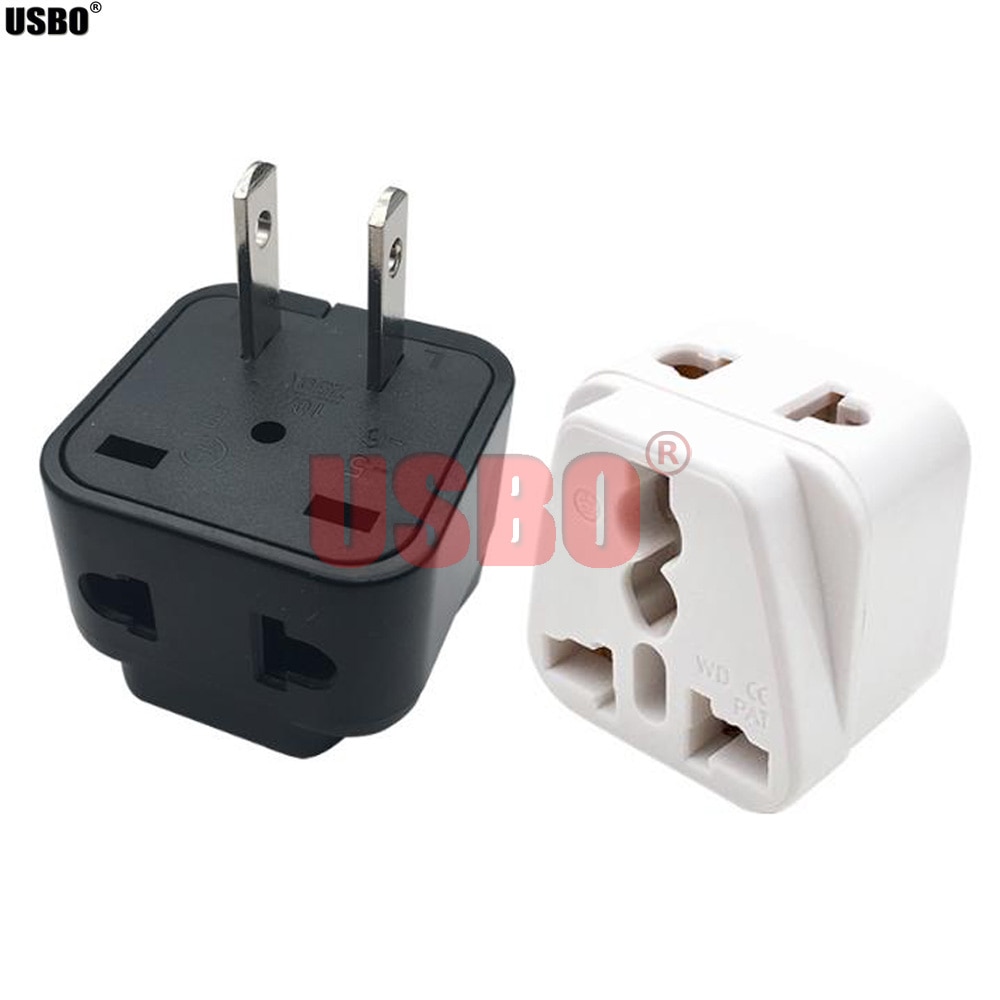 Black white 10A 250V 2-into-1 2 Pin USA Japan Thai... – Grandado