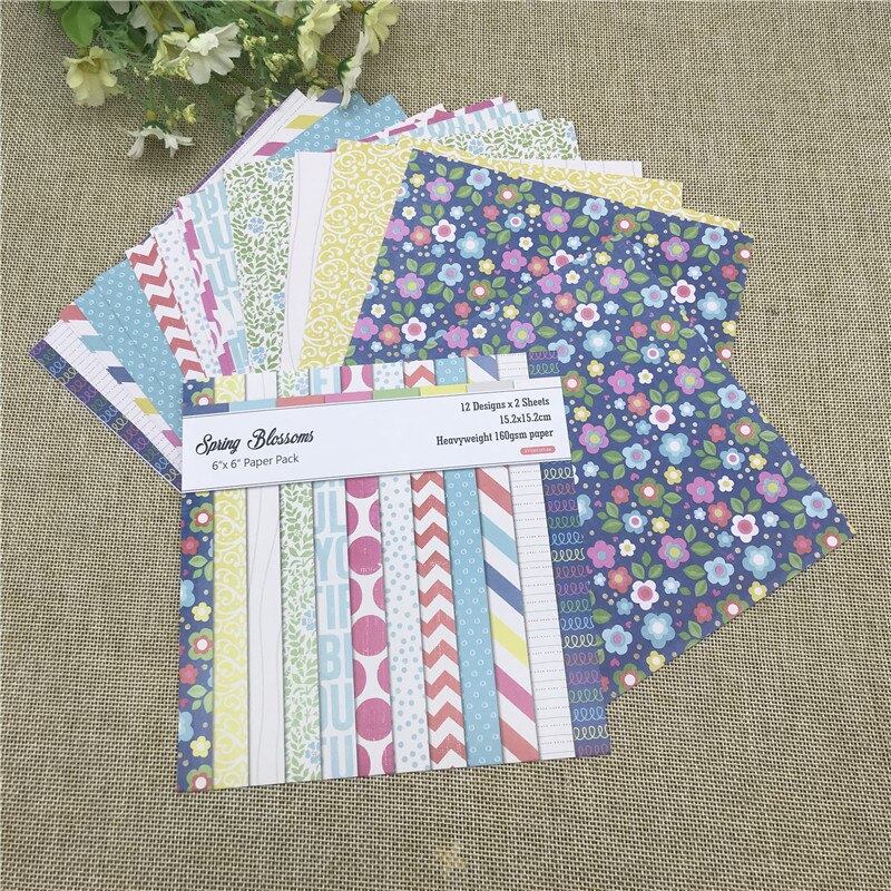 24 sheet 6"X6"Spring Blossoms flower patterned pap... – Grandado