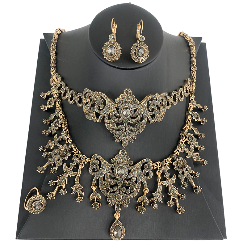 Vintage Fancy Flower Jewelry Set Earring Necklace ... – Grandado