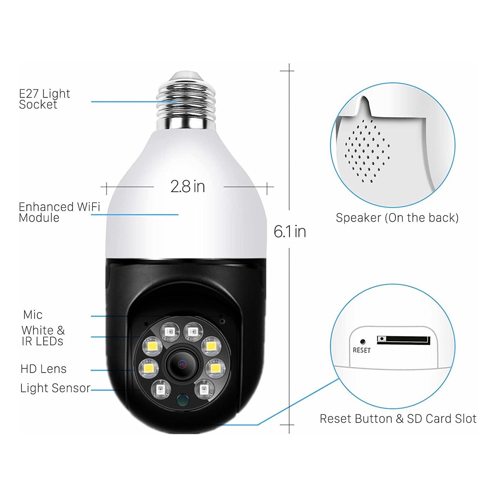 WiFi Camera Night Visual Safety 360 Degree Audio 1... – Grandado