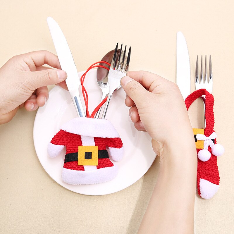 Kerst Tafel Decoratie Kerst Mes En Vork Set Kerst ... – Grandado