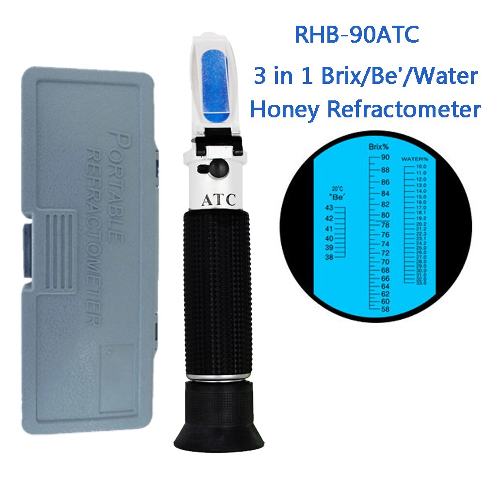 RHB-90ATC Brix Refractometer Brix/Be'/Water 3 in 1... – Vicedeal