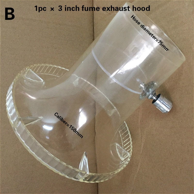 Transparent 2.5/3/4" ABS fume extraction hoods fum... – Vicedeal