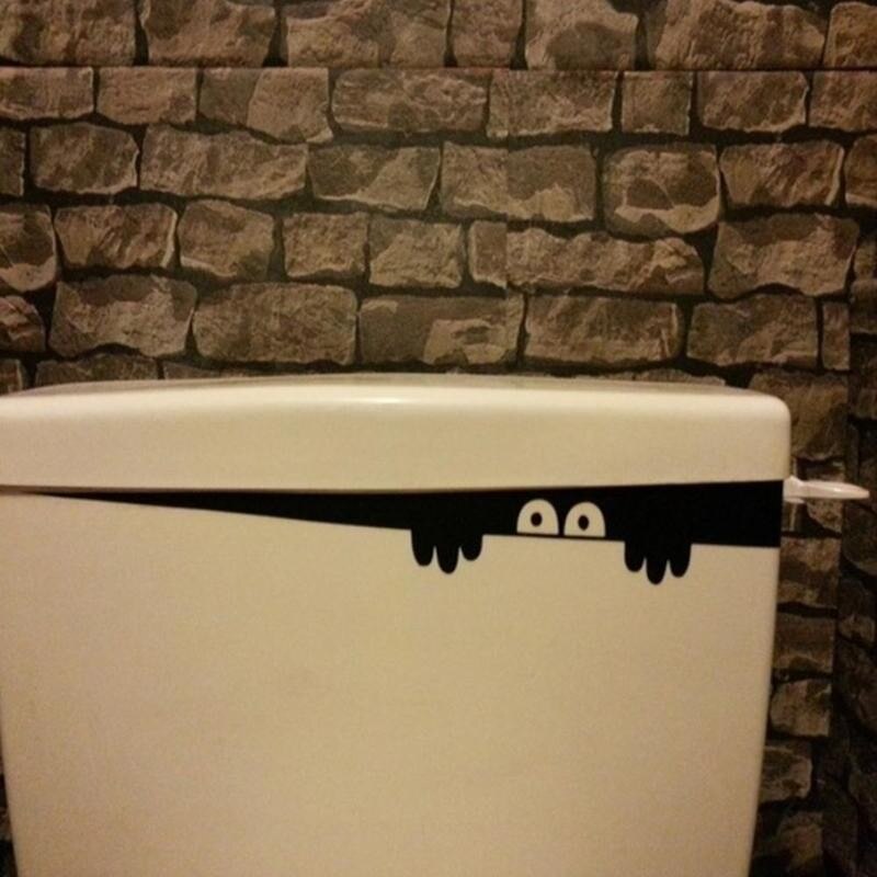 Self-adhesive Cartoon Black Shadow Peeping Toilet ... – Vicedeal
