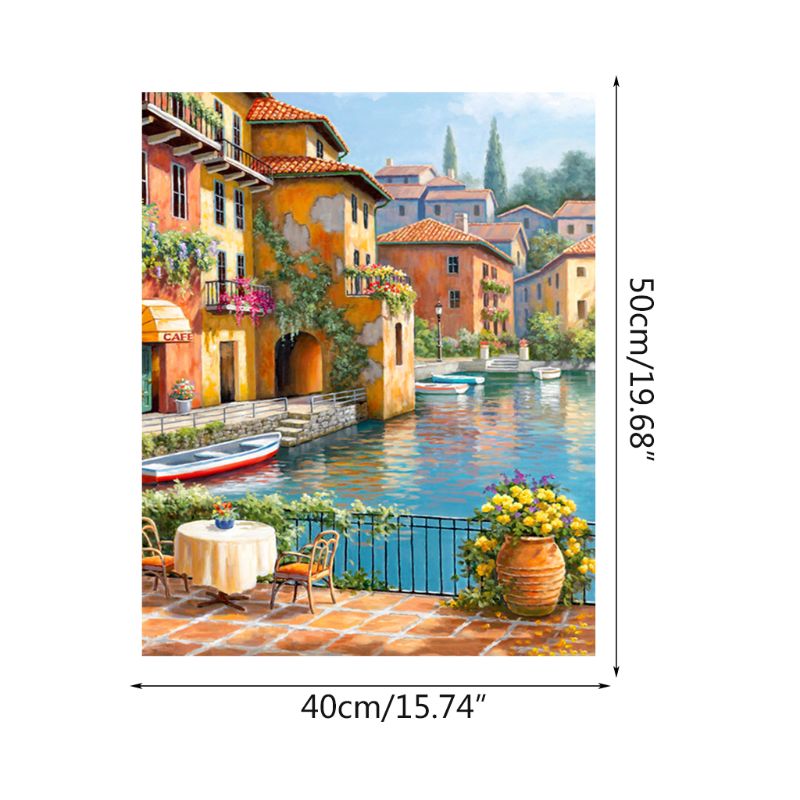 Rural Boat DIY Oil Painting Paint By Numbers Kits ... – Grandado