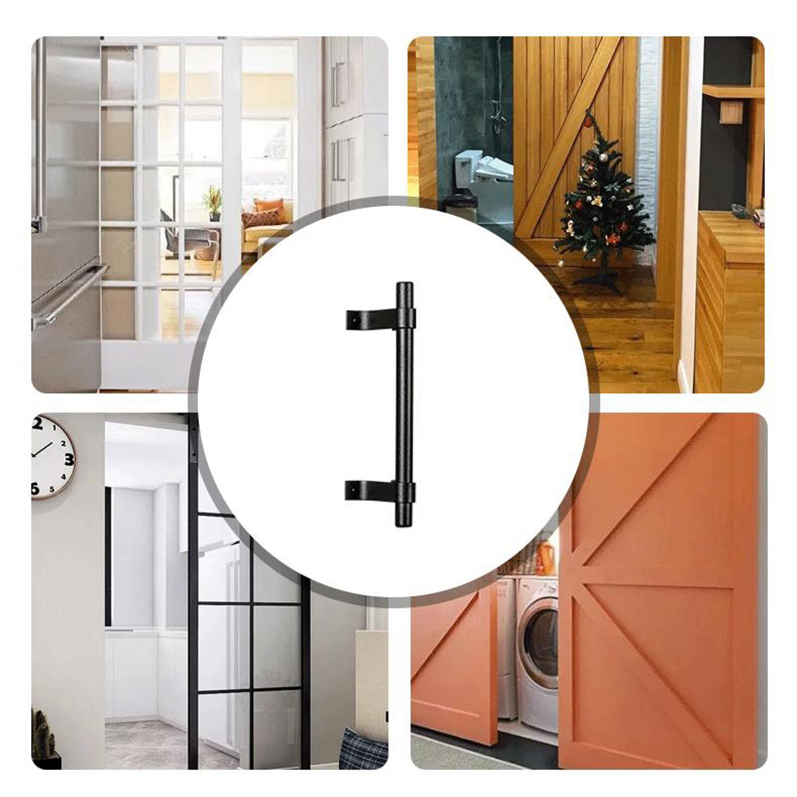 Brushed Black Steel Straight Cupboard Handles Knob... – Vicedeal