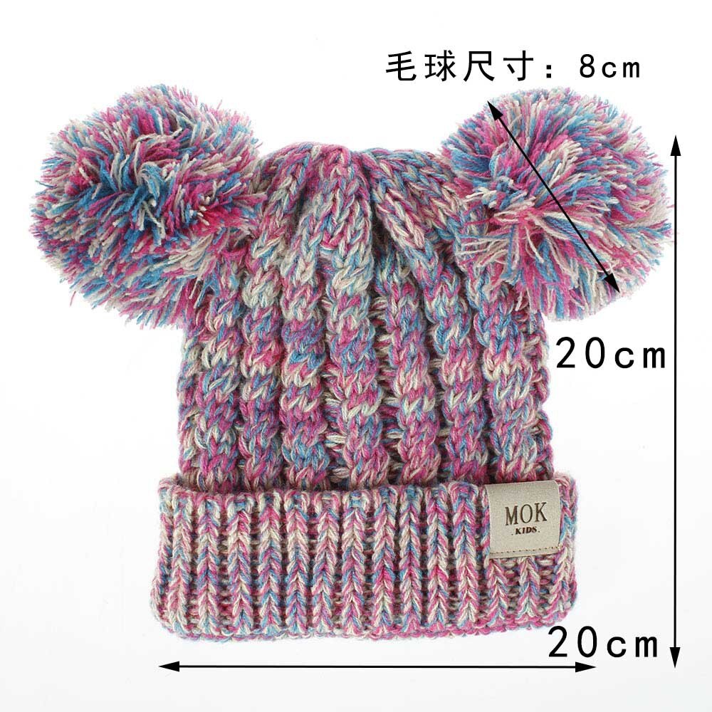 1pcs Kids Winter Hat Double Pom Pom Hat Baby Boy G... – Grandado