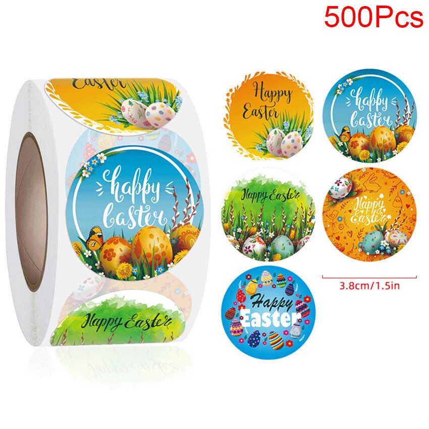 1.5Inch Happy Easter Stickers 100-500Pcs Kleur Paa... – Vicedeal