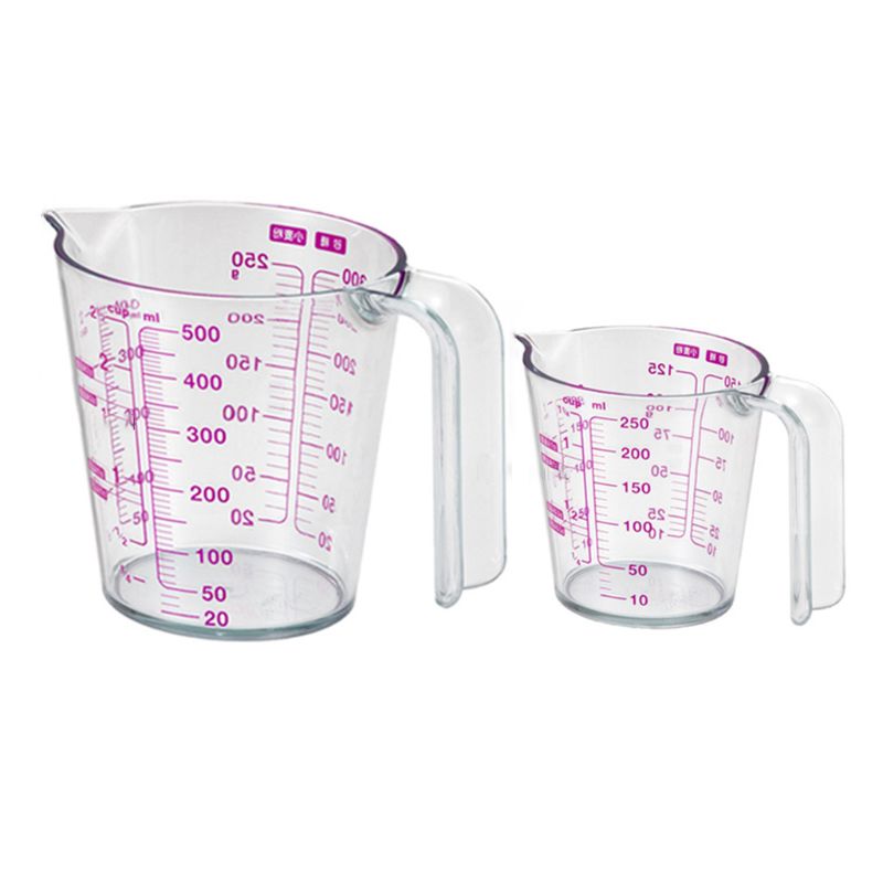250/500ml Graduated Clear Plastic Measuring Cup fo... – Grandado