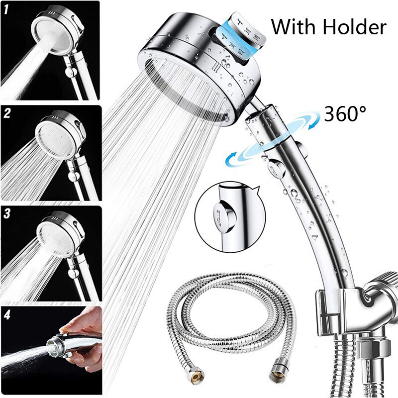 High Pressure Shower Head With Switch Button Bathr... – Vicedeal