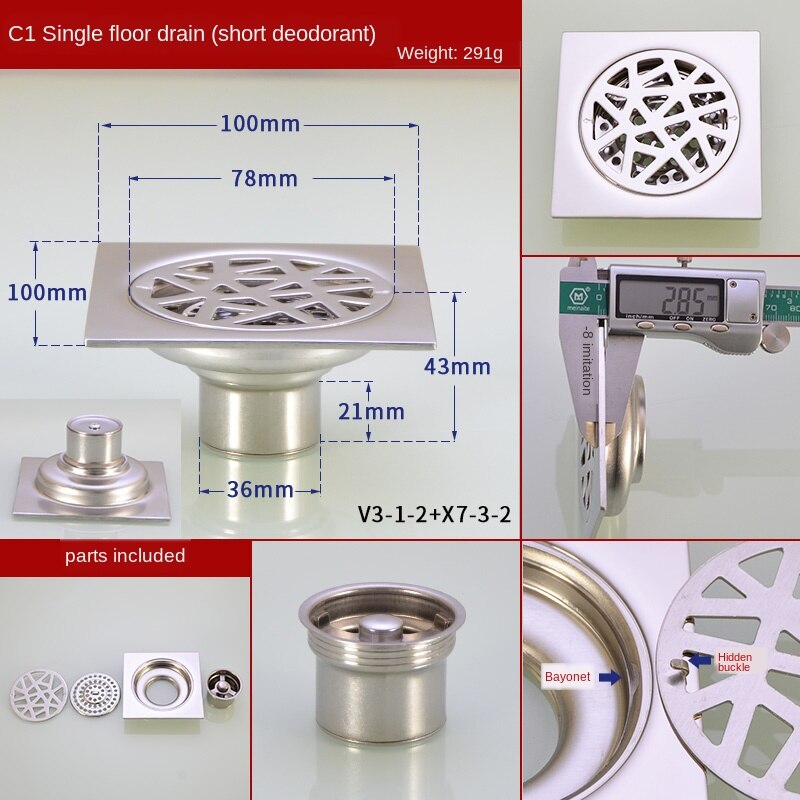 Floor drain anti-bug bed toilet toilet shower kitc... – Vicedeal