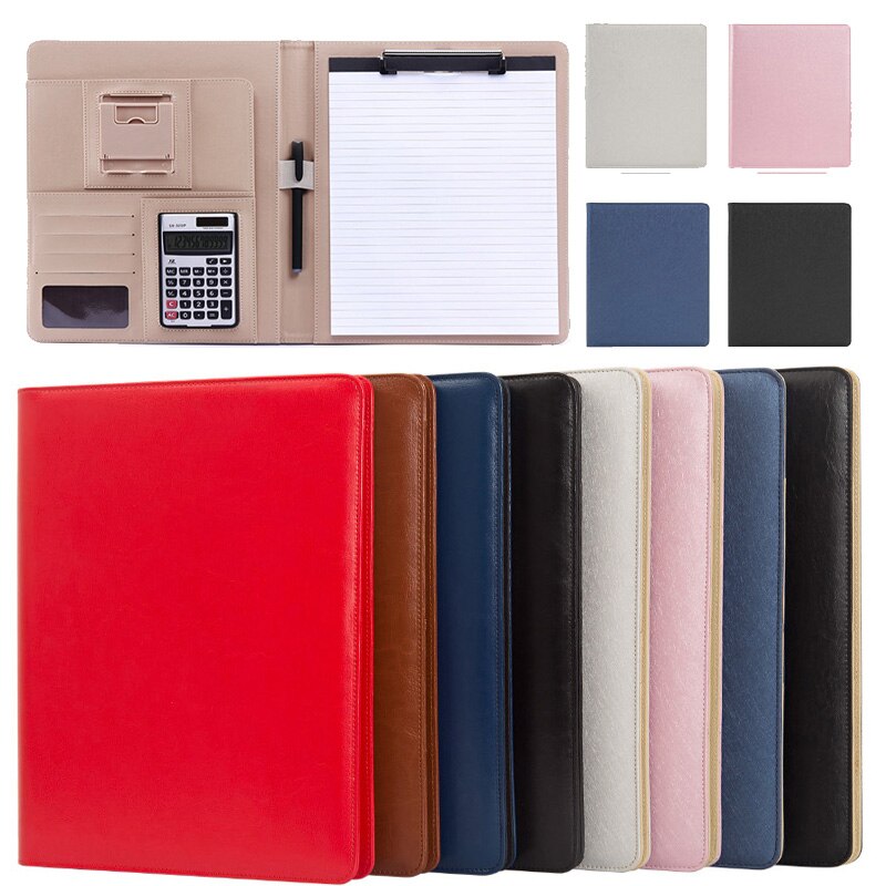 A4 PU Leather Folder Padfolio job executive Multi-... – Grandado