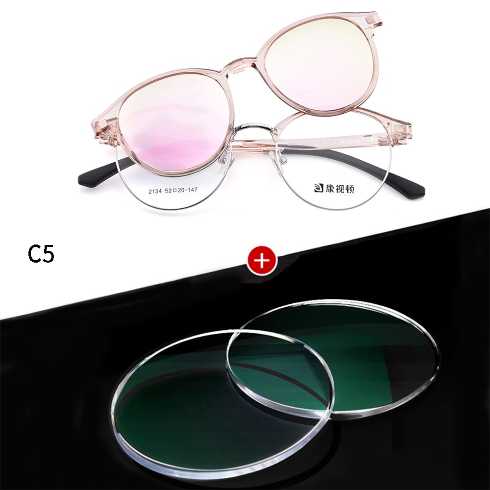 2 in 1 Eyeglasses with Clip on Sunglasses Women Gl... – Grandado