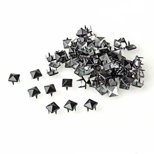 LOT 100 PYRAMID STUDS LOOSE BLACK SQUARE MM 8 – Grandado