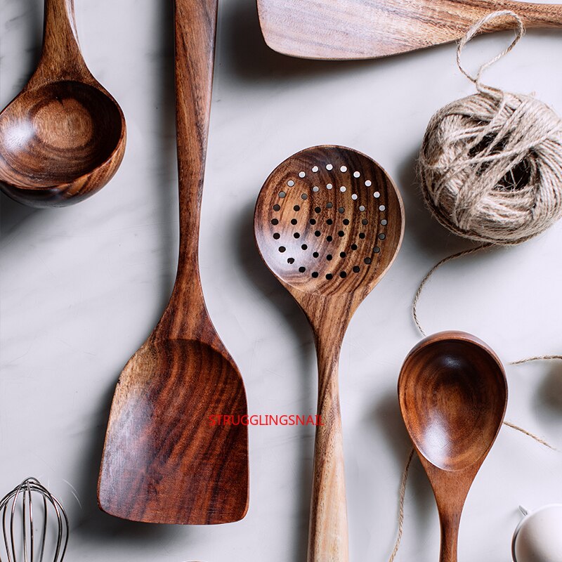 Thailand Teak Natural Wood Tableware Spoon Ladle T... – Grandado