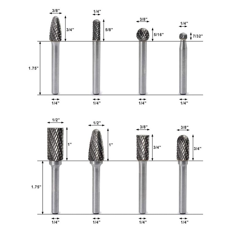 ABSF Tungsten Steel Grinding Head Set Polishing En... – Grandado