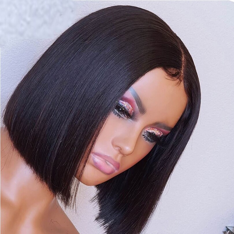 Short Bob Burgundy 99J Wig silky Straight Syntheti... – Grandado