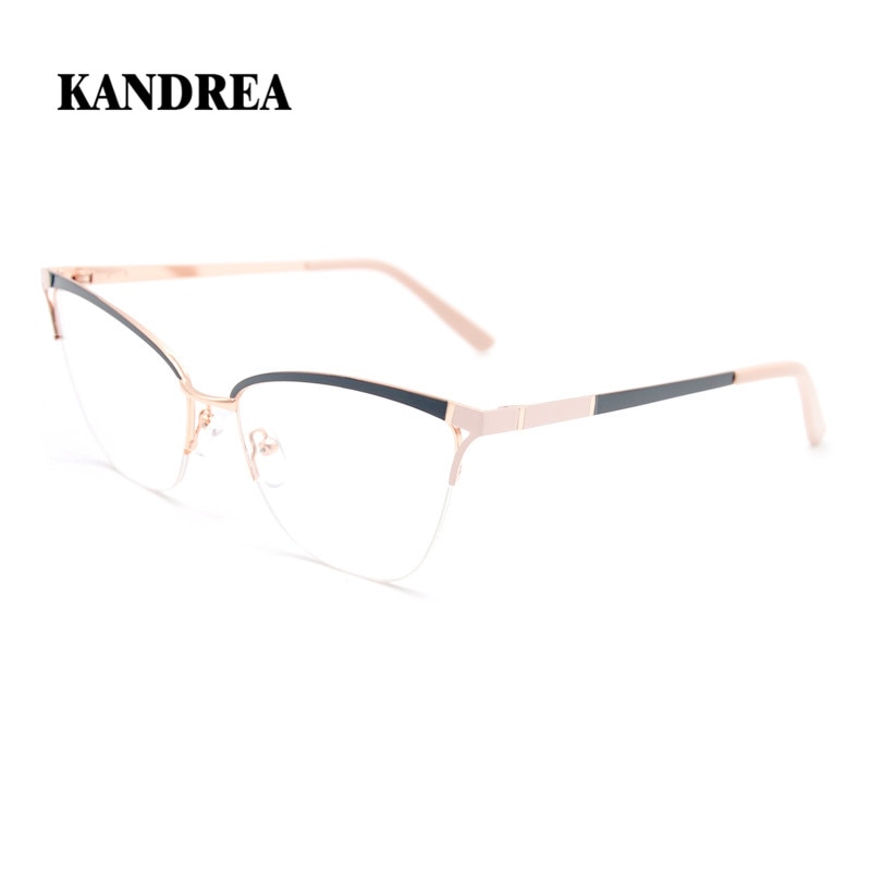 KANDREA Women Metal Cat Eye Glasses Frame Female M... – Vicedeal