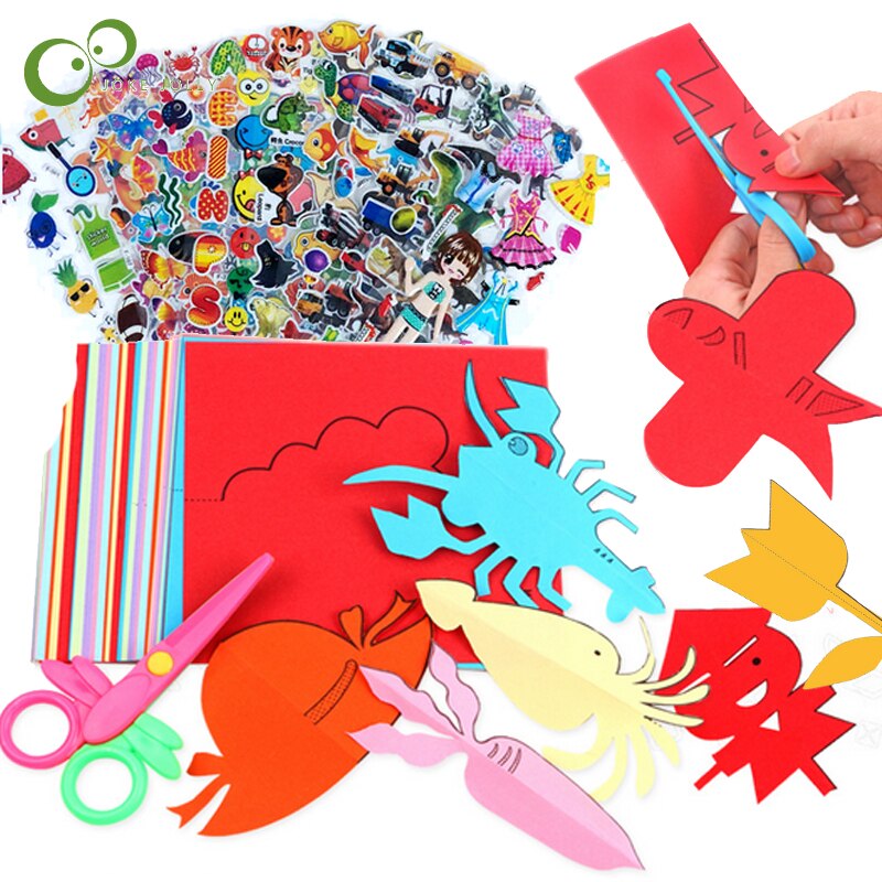 59Pcs/Set Kids Cartoon Color Paper Folding and Cut... – Grandado