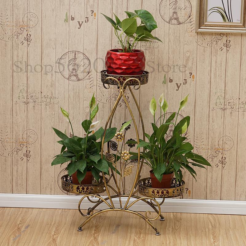 European wrought iron flower stand multi-layer bal... – Grandado