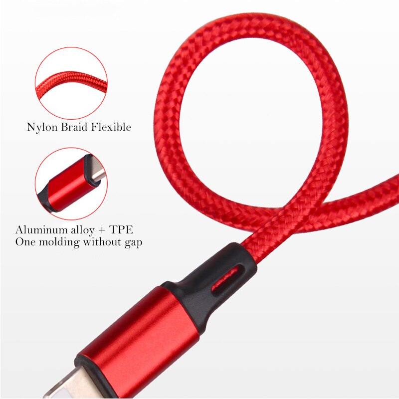3 in 1 USB Fast Charging Nylon Braid Cable Multipl... – Vicedeal