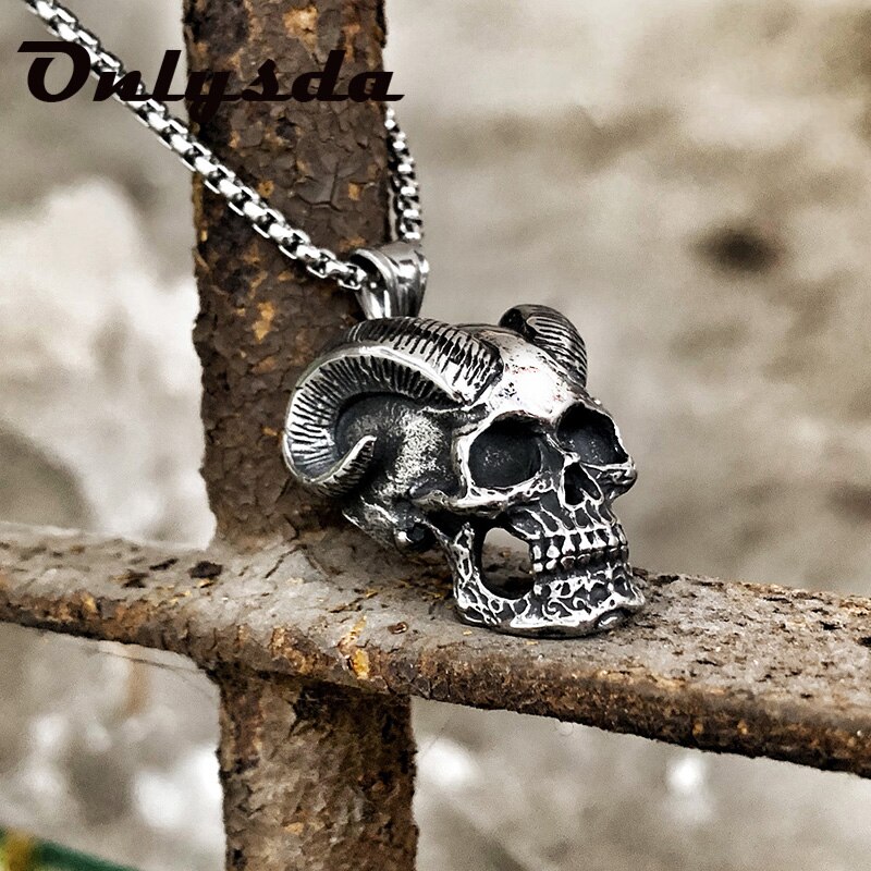 Gothic Punk Pendant For Man Retro Skeleton Devil M... – Vicedeal