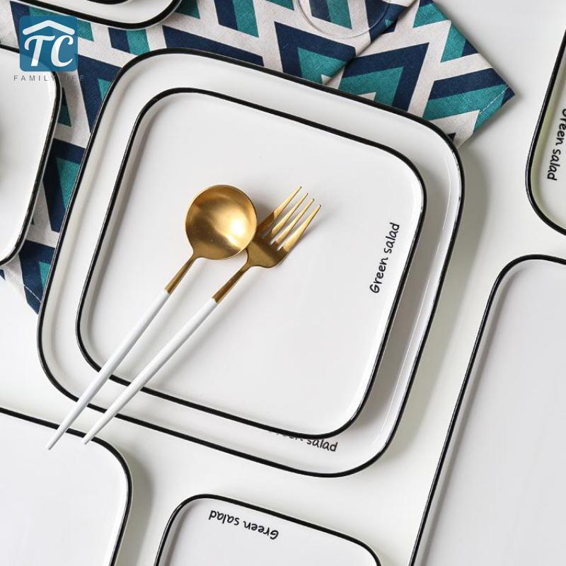 Keramische Servies Europese Creatieve Vierkante Pl... – Grandado