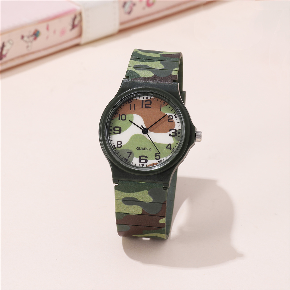 camouflage band quartz boys and girls students wri... – Grandado