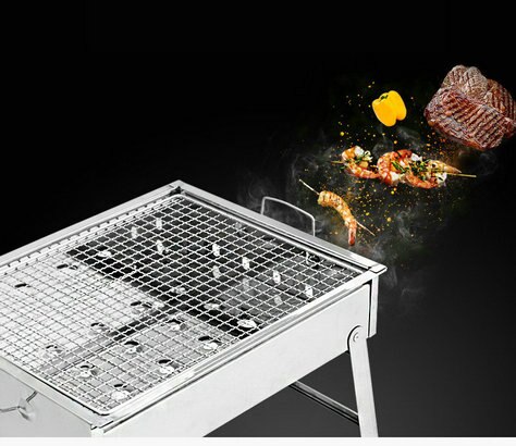 38*29cm thick stainless steel barbecue grill porta... – Grandado