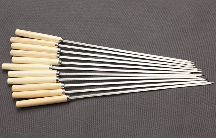 10 Pcs Flat Barbecue Stick BBQ Roasting Needle Wit... – Vicedeal