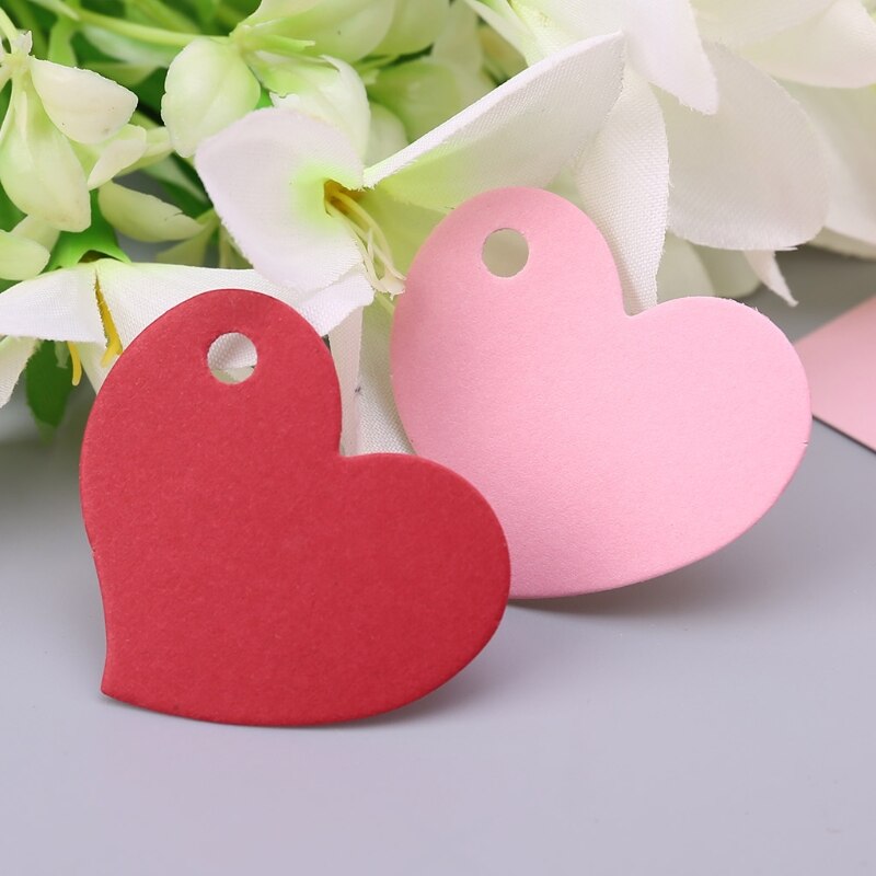 50Pcs Heart Shape Blank Kraft Paper Card Tag Label... – Vicedeal