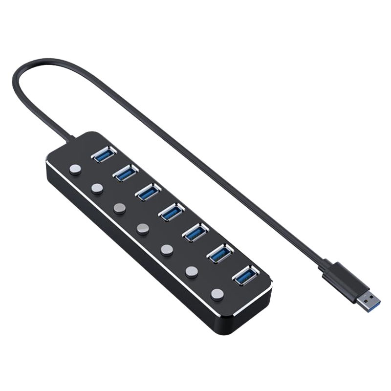 Aluminum Alloy 7 Ports USB 3.0 Hub Sub-Control Swi... – Grandado