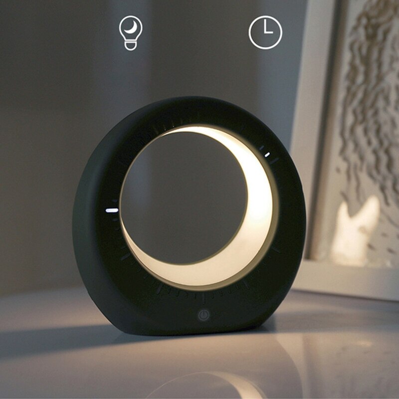 Simple Hidden Moon Night Light Alarm Clock USB Rec... – Vicedeal