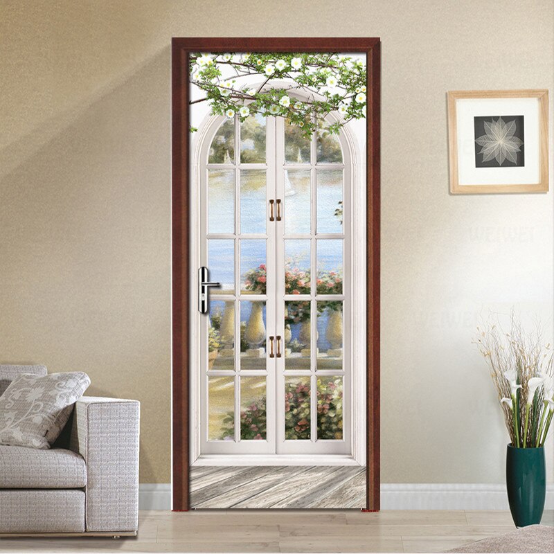 3D Door Sticker European Style Arch Wall Mural Art... – Vicedeal