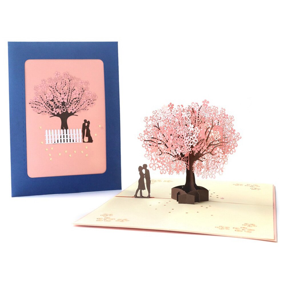 3D Card Wedding Cherry Tree Invitations Cards Vale... – Grandado