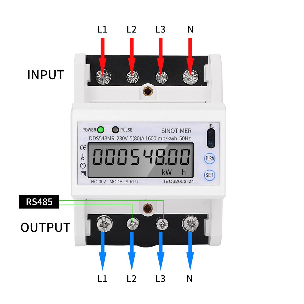 4P Single Phase 230V 100A Digital Power Energy Met... – Grandado 4P Single Phase 230V 100A Digital Power Energy Met... – Grandado
