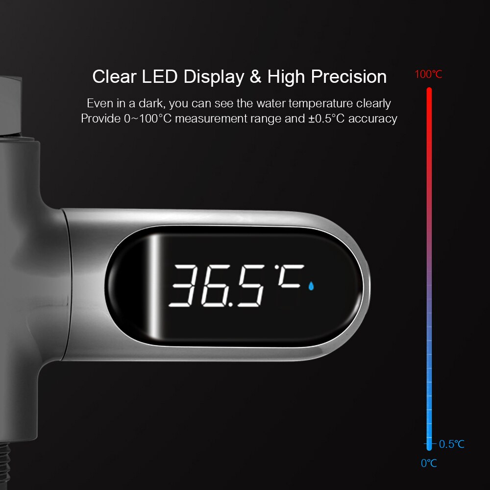 LED Display Water Shower Thermometer Self-Generati... – Grandado