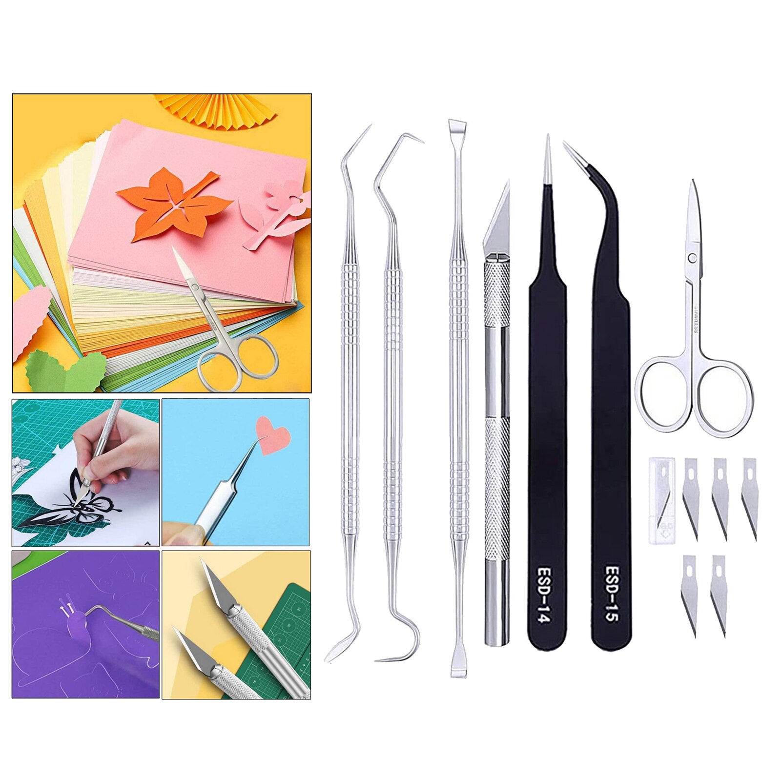 7x Vinyl Weeding Tool Kit Scissor Carving Knife Se... – Grandado