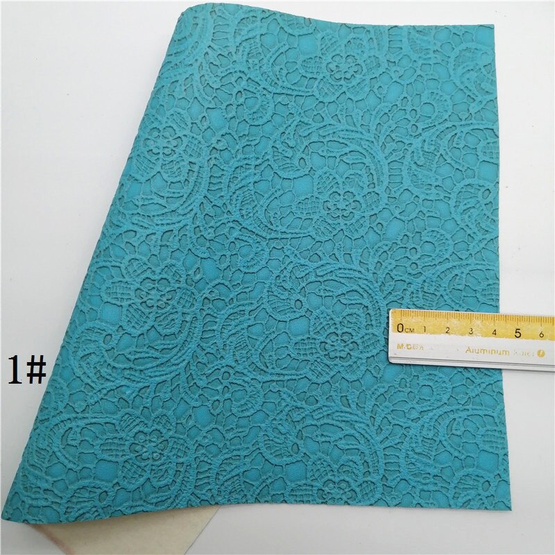 Pastel Colors Lace Embossed Synthetic Leather Faux... – Vicedeal